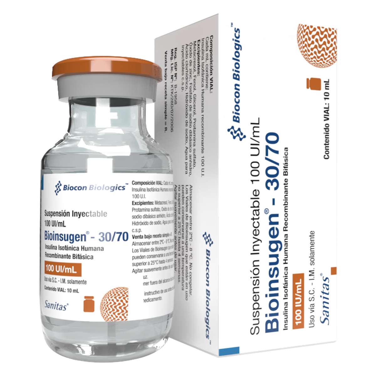 Bioinsugen-30/70 100 UI/mL | Vial 10 mL | Instituto Sanitas